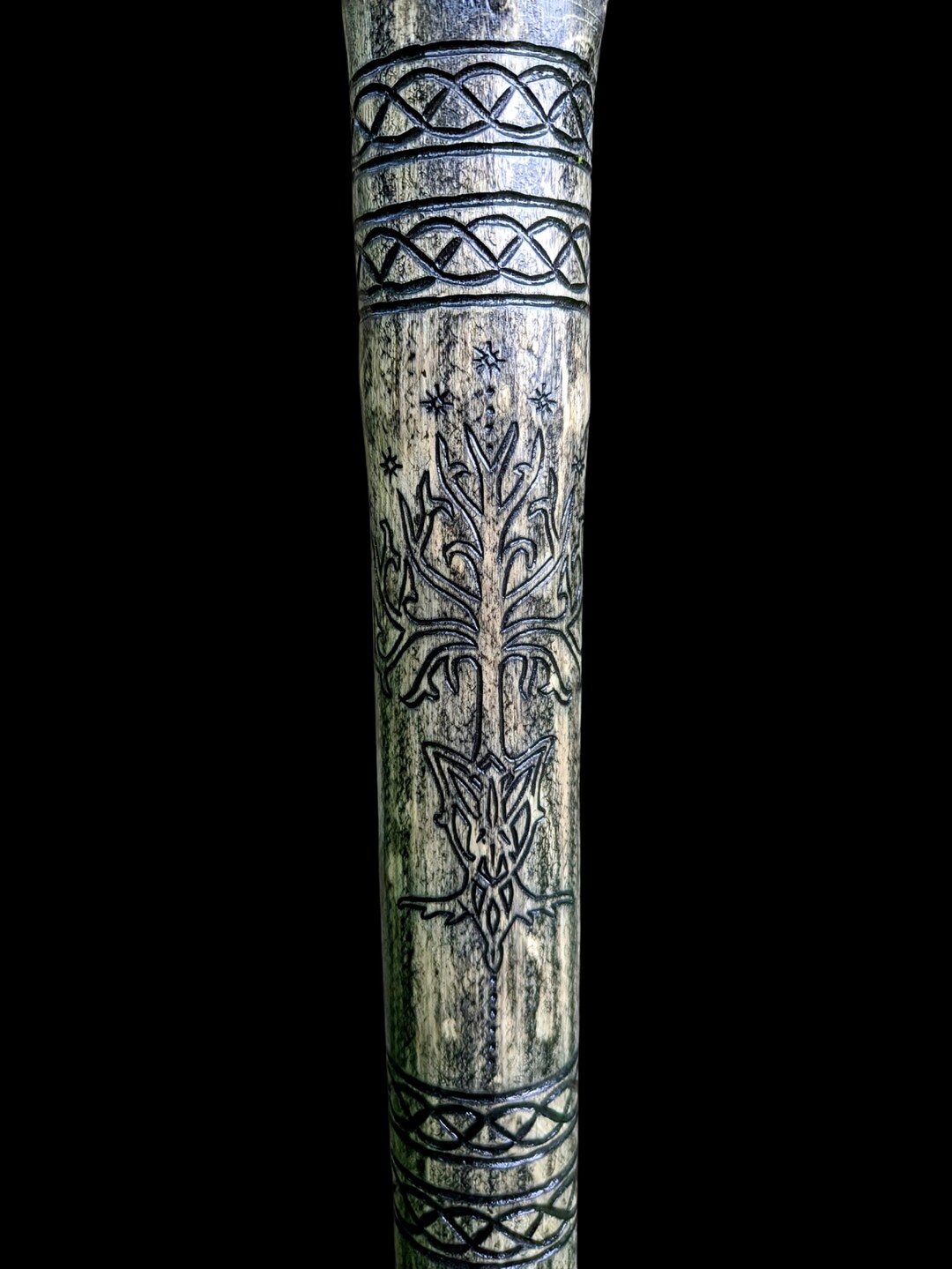 Tolkien Tree of Gondor and Evenstar (170cm) Hand Carved Ritual Staff ...