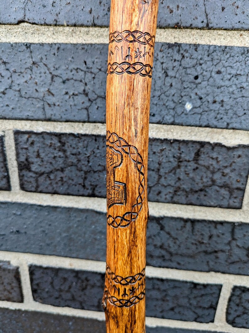 Mjölnir, Hammer of Thor Viking Walking Stick Hand-carved Runic Ritual ...