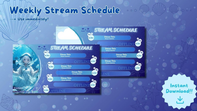 Ocean Bubble Weekly Stream Schedule - Etsy