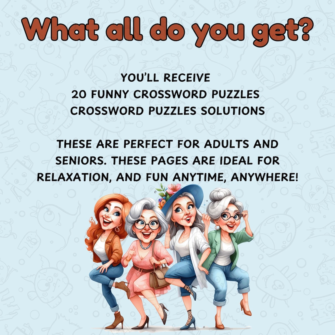 20 Funny Crossword Puzzle Game Holiday Stockings for Adults and Seniors ...