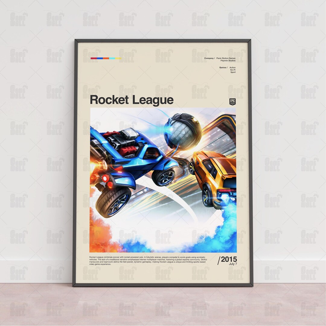 Rocket League Poster, Gaming Room Poster, Gaming Wall Poster, Gaming ...