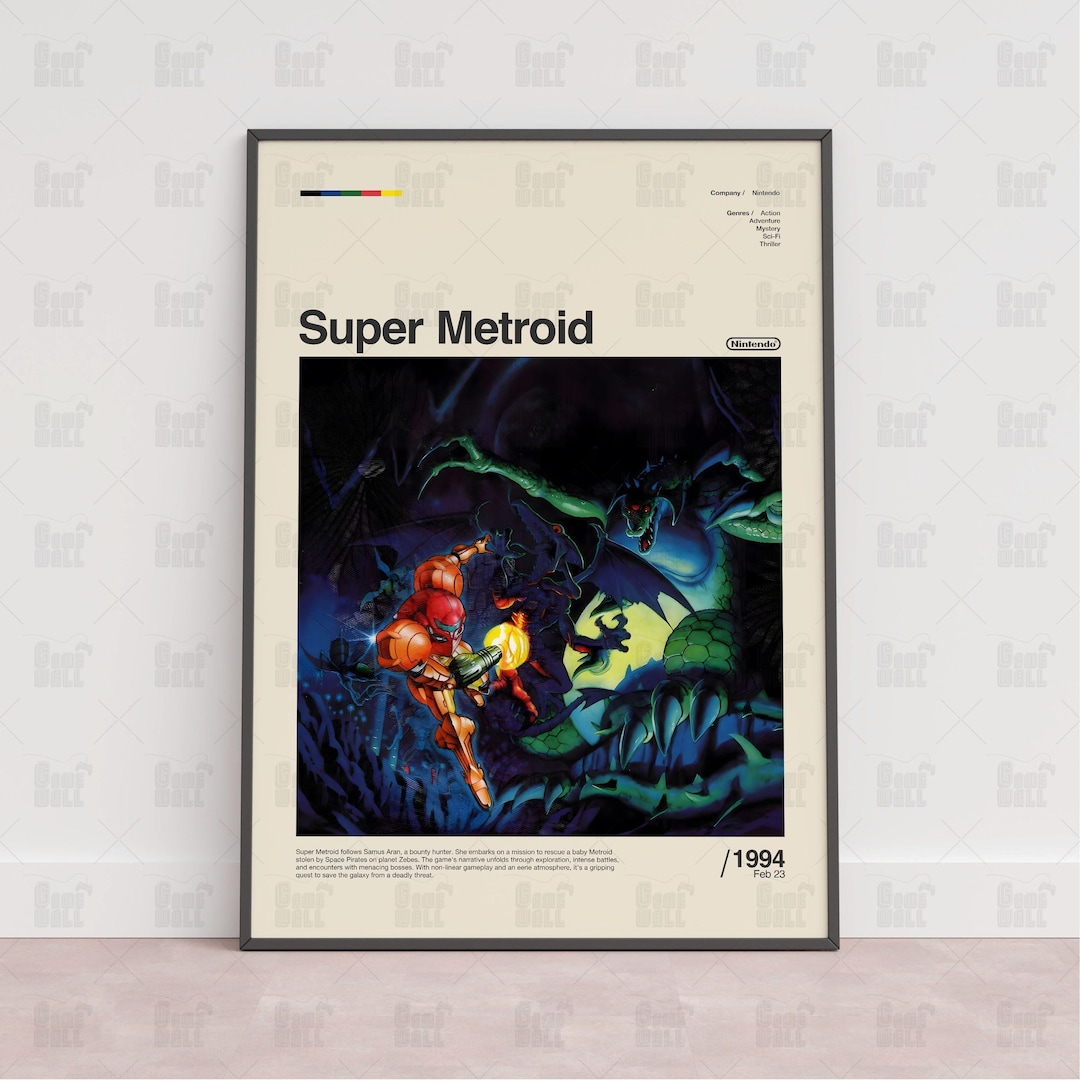 Super Metroid Poster, Gaming Room Poster, Gaming Wall Poster, Gaming ...