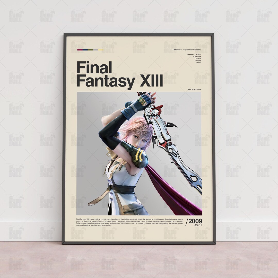 Final Fantasy XIII Poster, Gaming Room Poster, Gaming Wall Poster ...