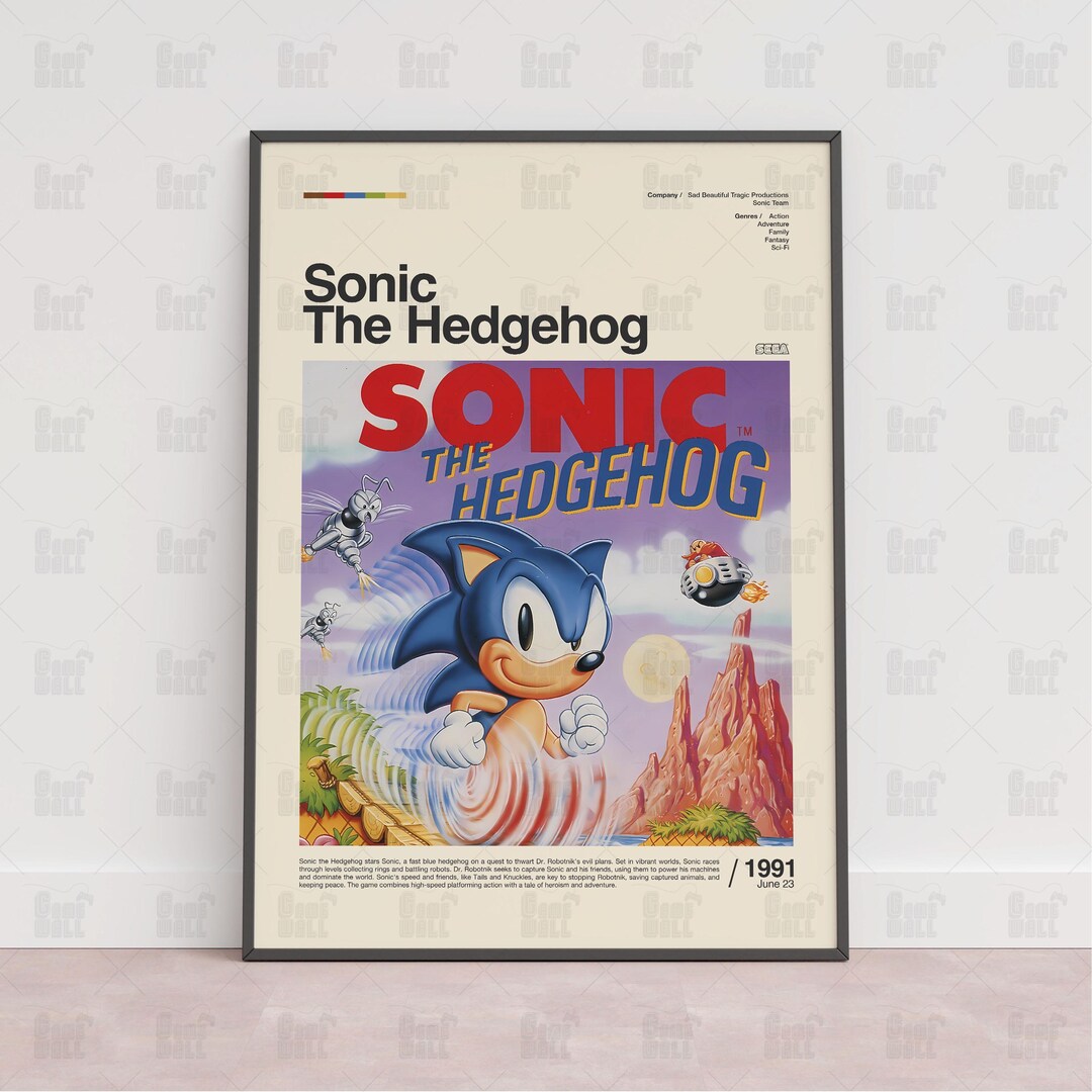 Sonic the Hedgehog Poster, Gaming Room Poster, Gaming Wall Poster ...