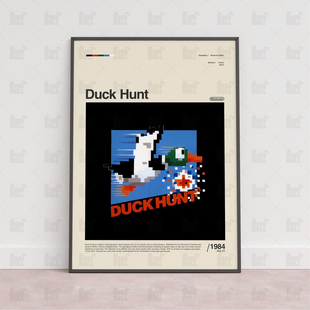 Duck Hunt Poster, Gaming Room Poster, Gaming Wall Poster, Gaming Print ...