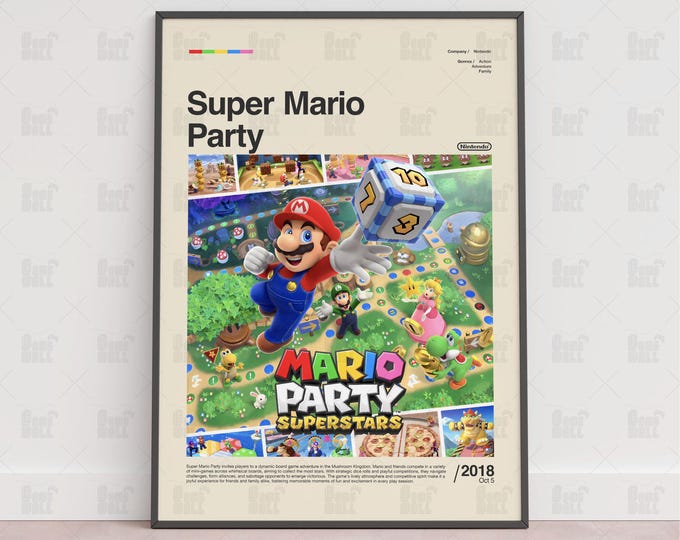 Super Mario Party Poster, Gaming Room Poster, Gaming Wall Poster ...