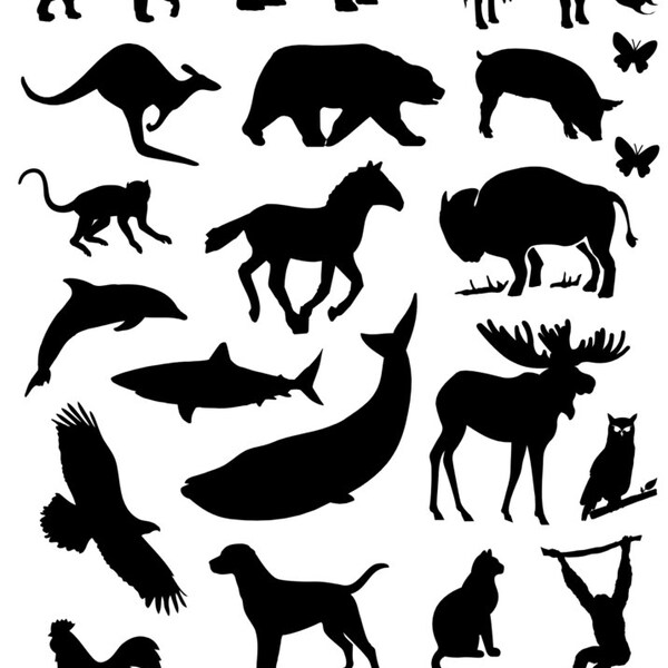 Animal Silhouette - Etsy