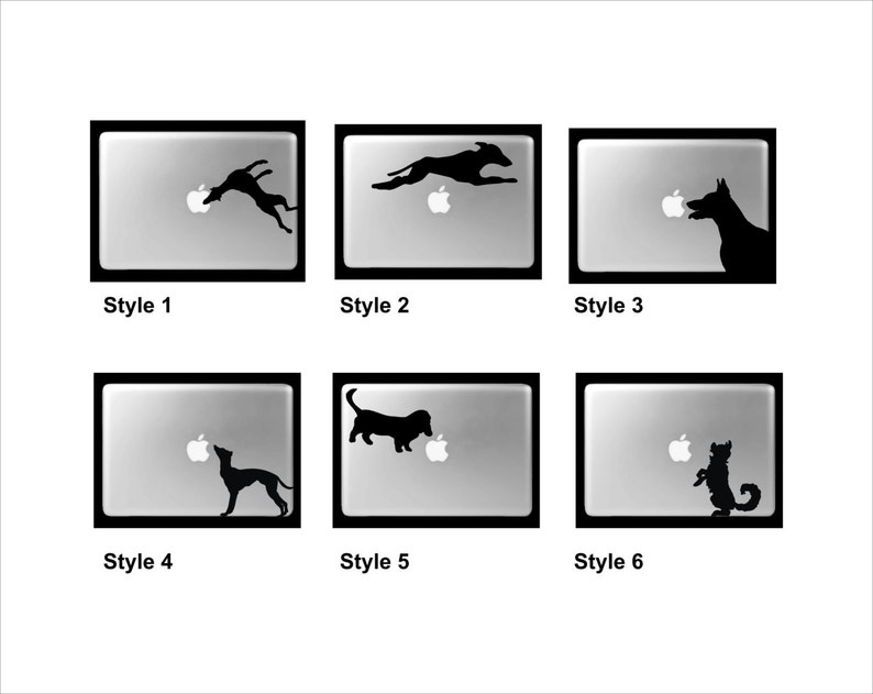 Doberman Dog Bites Mac Apple Vinyl Mac Book Laptop Decal Sticker ...