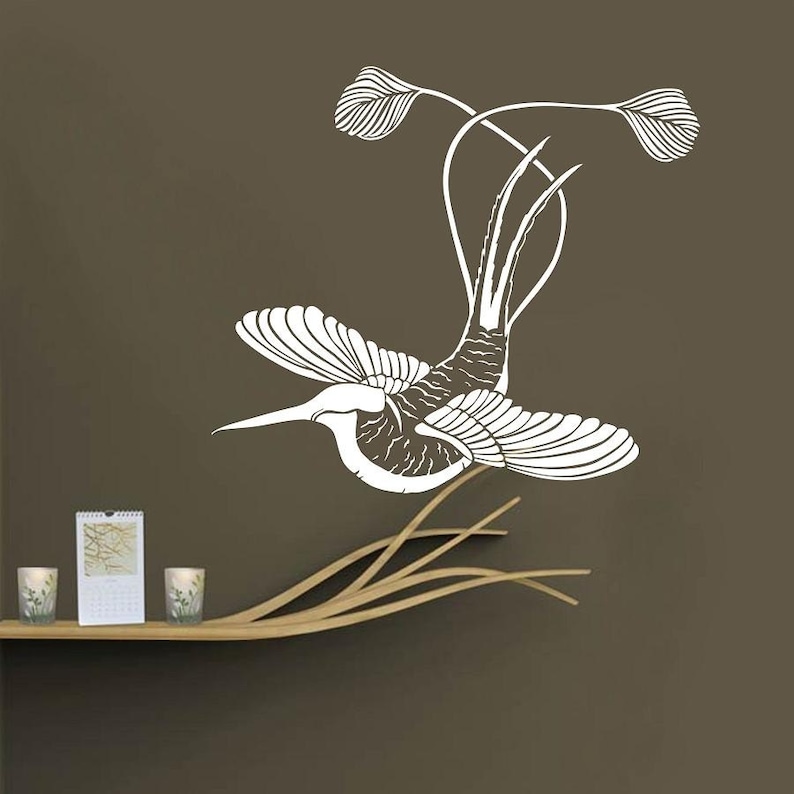 Colibri Exotic Vinyl Bird Decal Wall Sticker Bird-of-paradise Interior ...