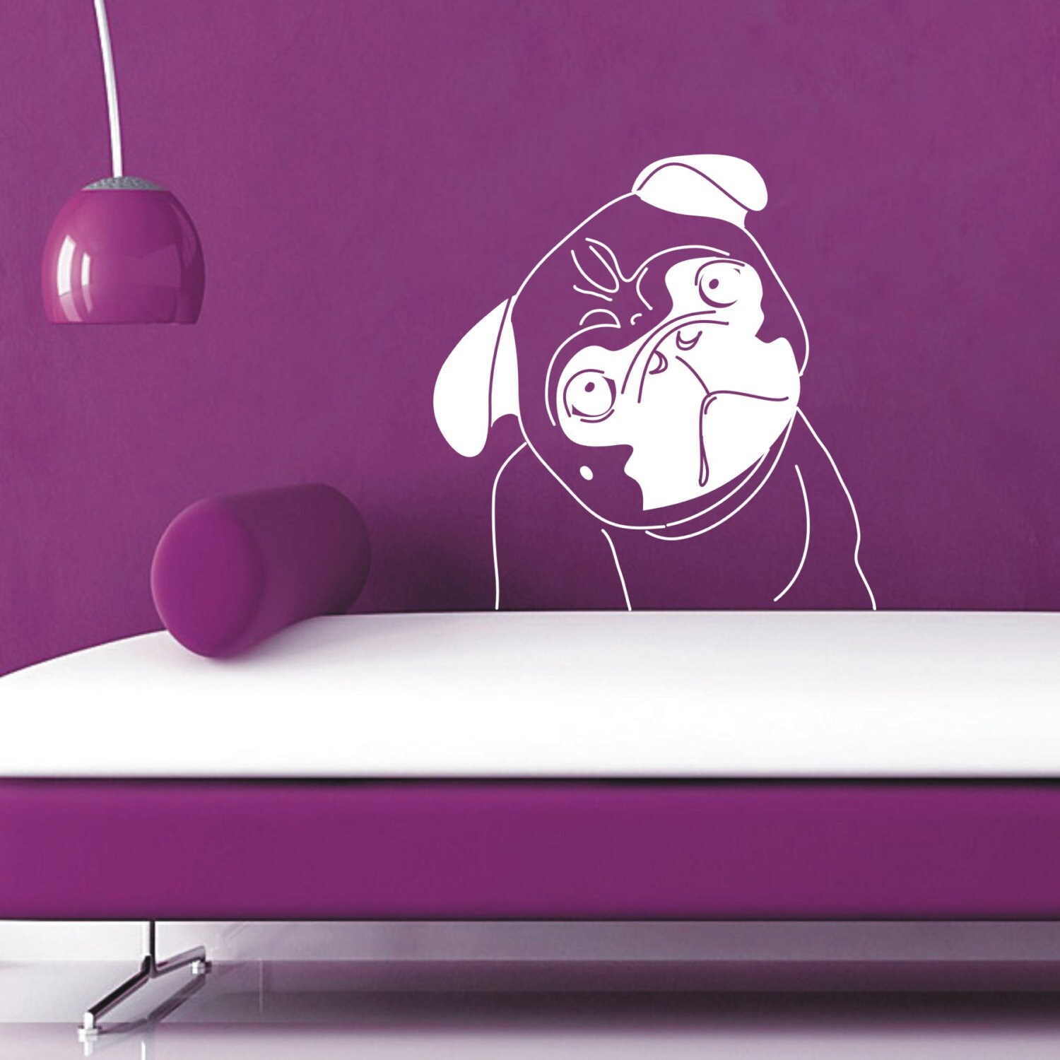 Pug Dog Face Decal Woof Woof Where is My Bone Puppy Home Decor - Etsy