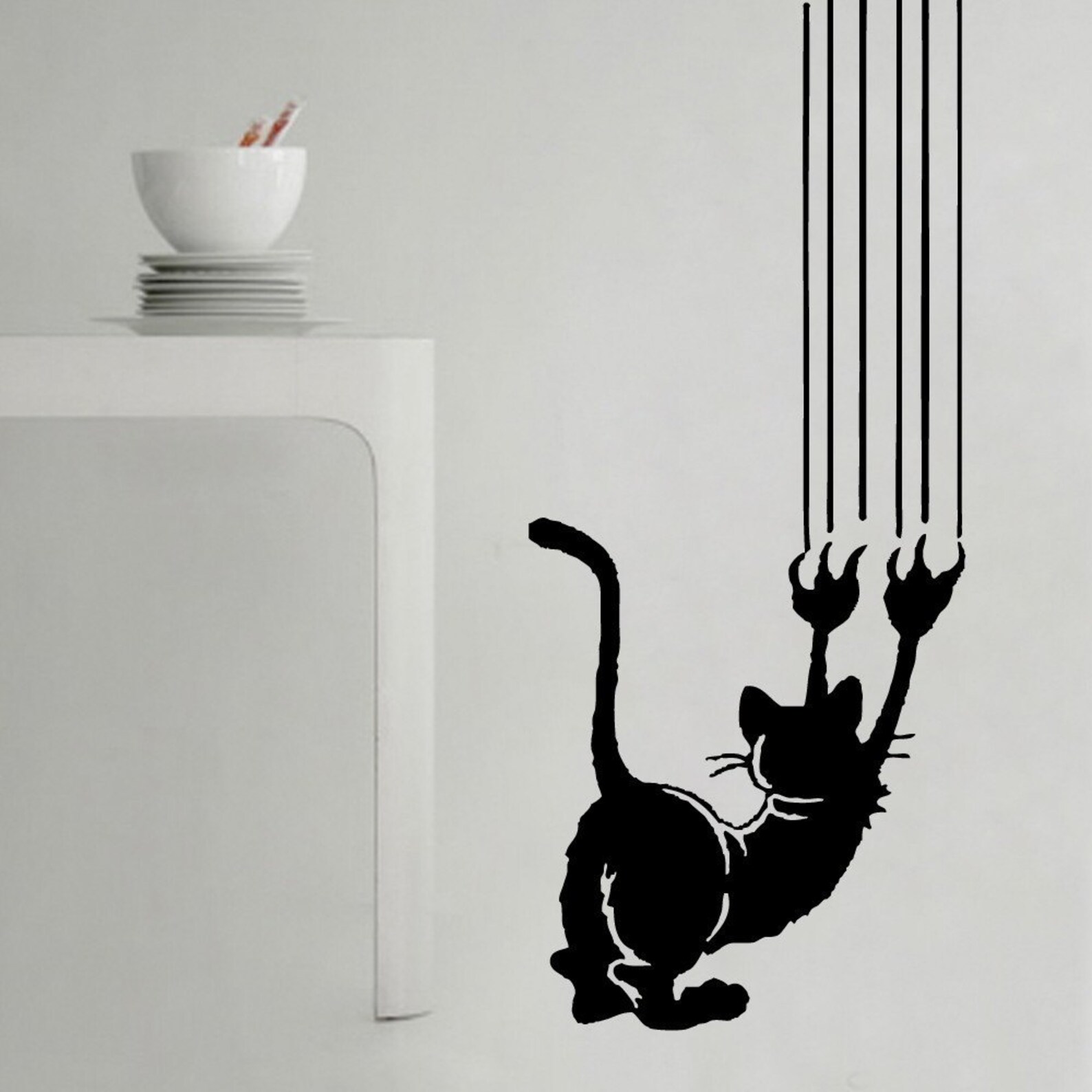 Crazy Scratching Cat Vinyl Wall Decals Home Decor - Etsy