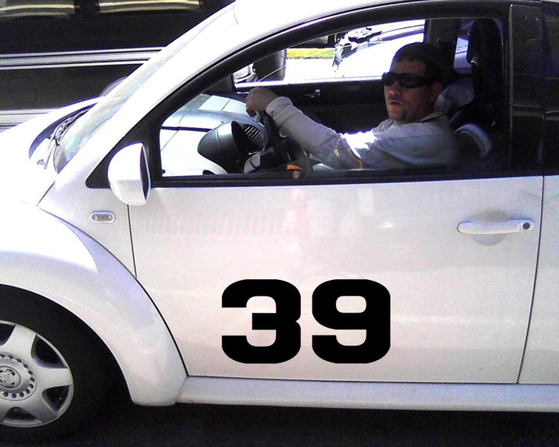 Sport Race Car Numbers Vinyl Racing Car Decal Door Sticker. Set of 2 ...