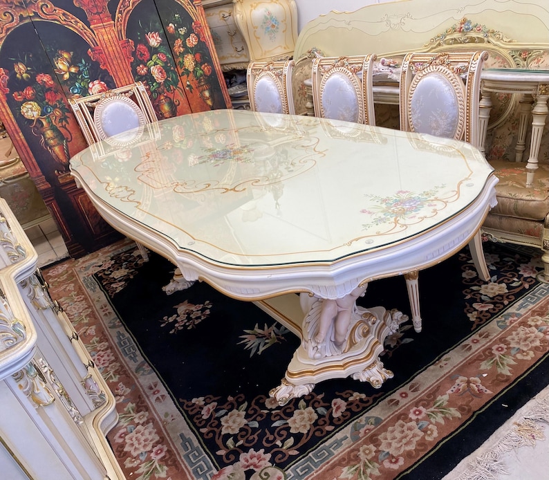 Exquisite Italian Rococo Vintage Dining Table With Cherubs Pedestal ...