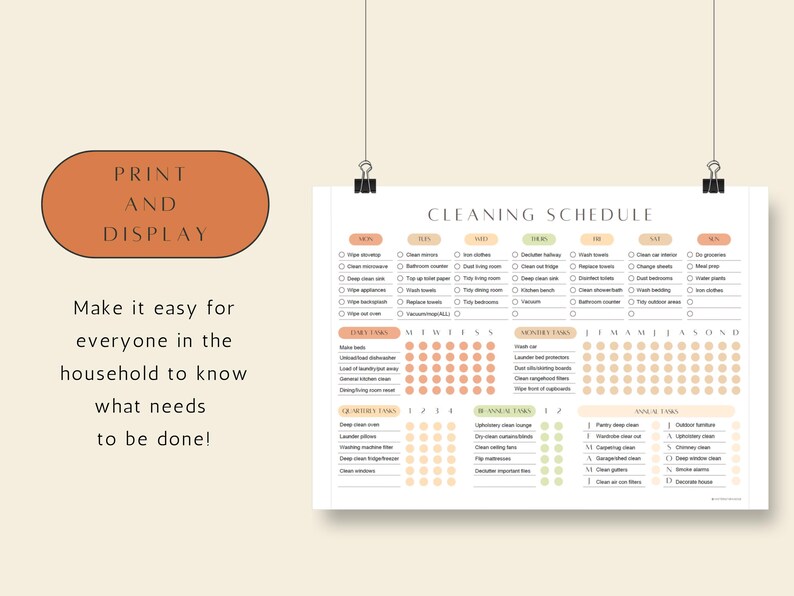 EDITABLE Cleaning Schedule, Printable Cleaning Planner, Digital ...