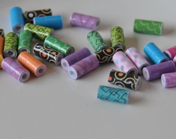 Fun Funky Hand Rolled Paper Beads - Etsy
