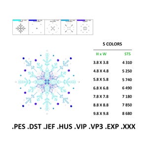 Snowflake Machine Embroidery Designs, Winter Ornament PES JEF DST Files ...