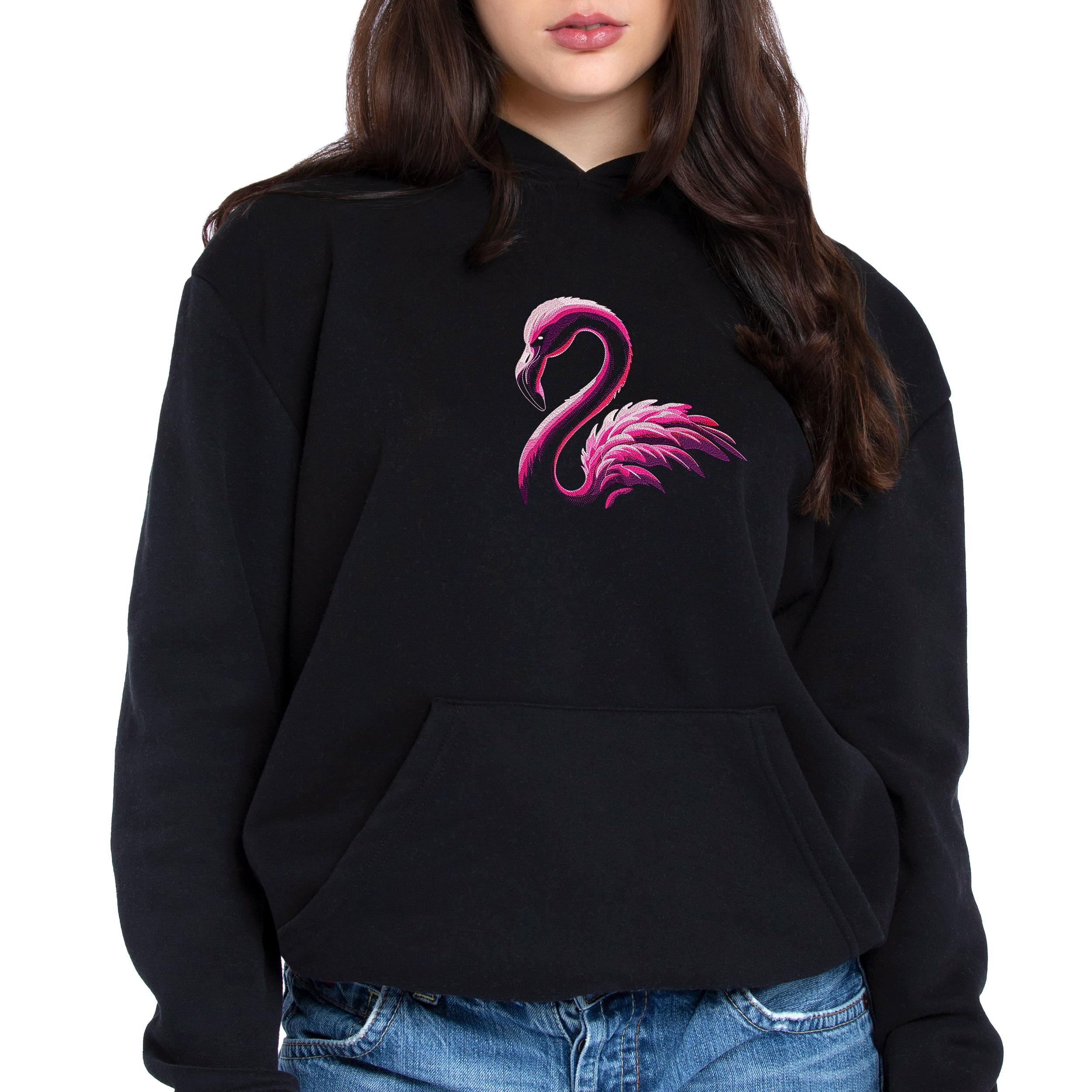 Pink Flamingo for Dark Fabric Machine Embroidery Design, Tropical Bird ...