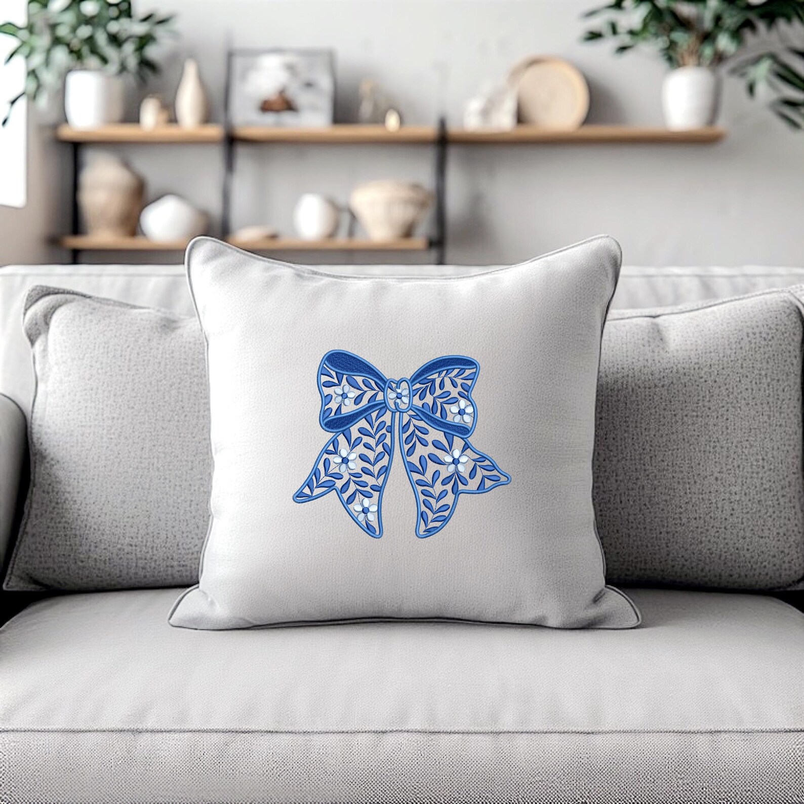 Chinoiserie Bow Machine Embroidery Design, Coquette Bow PES DST Files ...