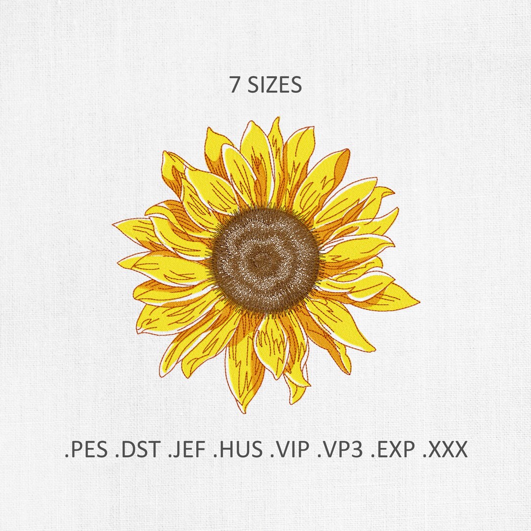 Sunflower Machine Embroidery Designs, Summer Flower Machine Embroidery ...