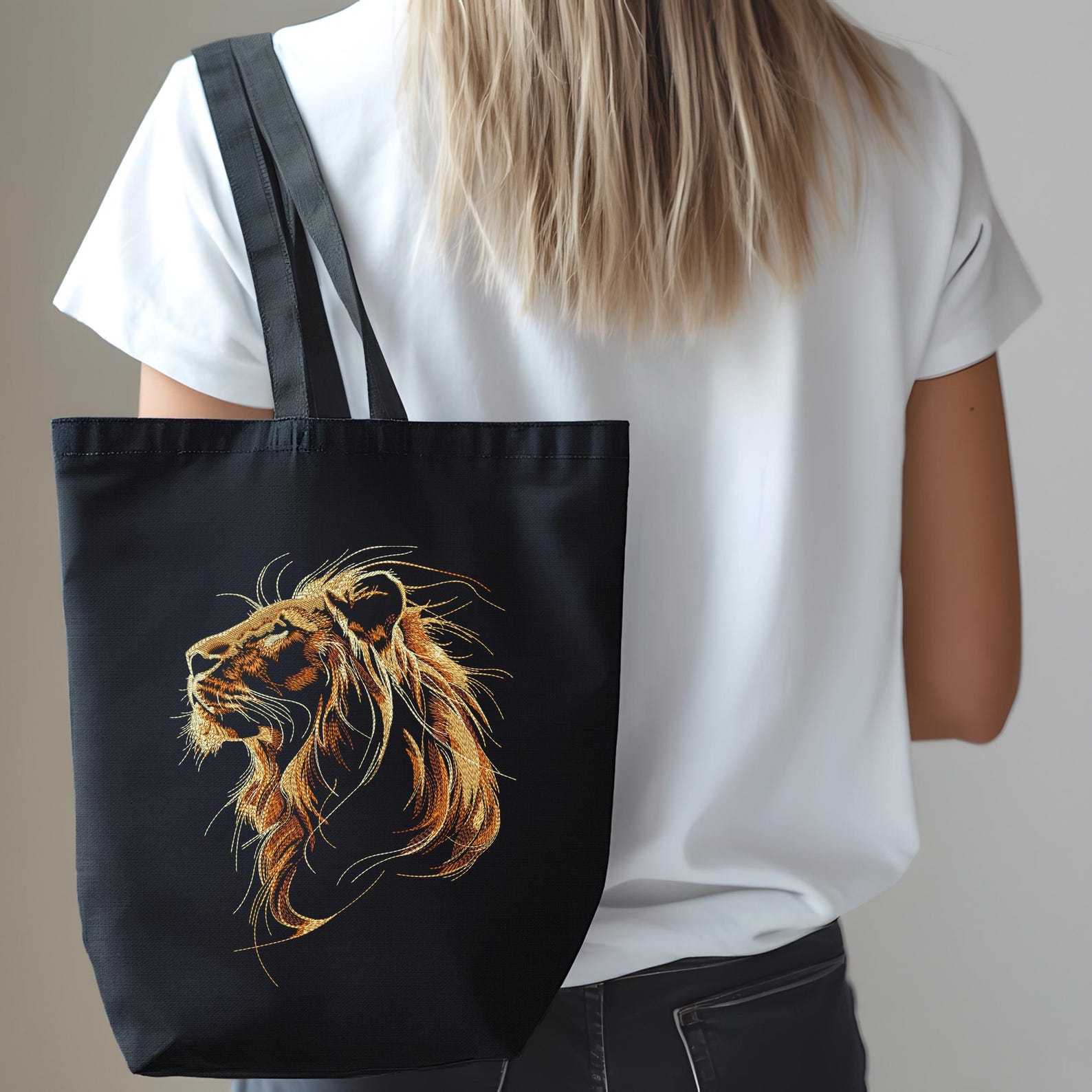 Lion Head Machine Embroidery Design, Wild Cat PES DST Files, for Dark ...