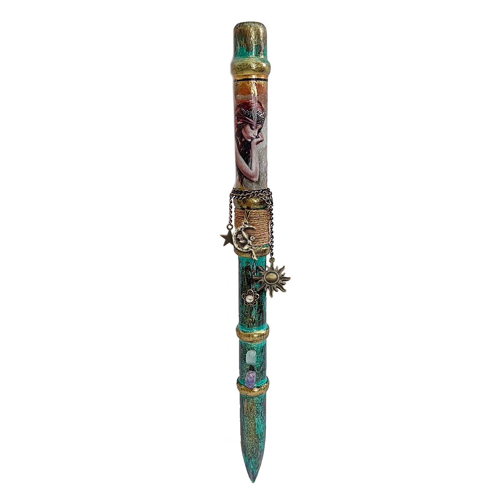 Fairy Wand - Magic Wand - Wizard Wand - Hand-carved Wood With Crystals ...