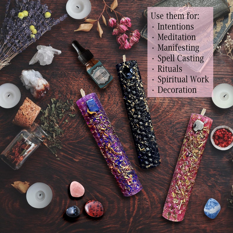 Manifestation Candle and Intention Candle, Dressed Spell Candles ...