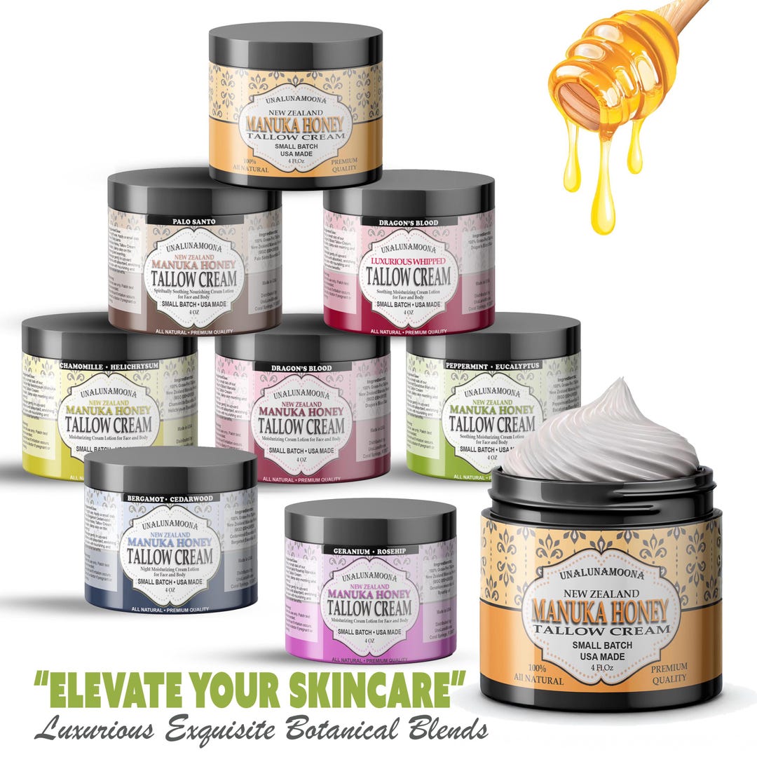 Crema de sebo con miel de manuka, crema de sebo para el rostro, loción ...