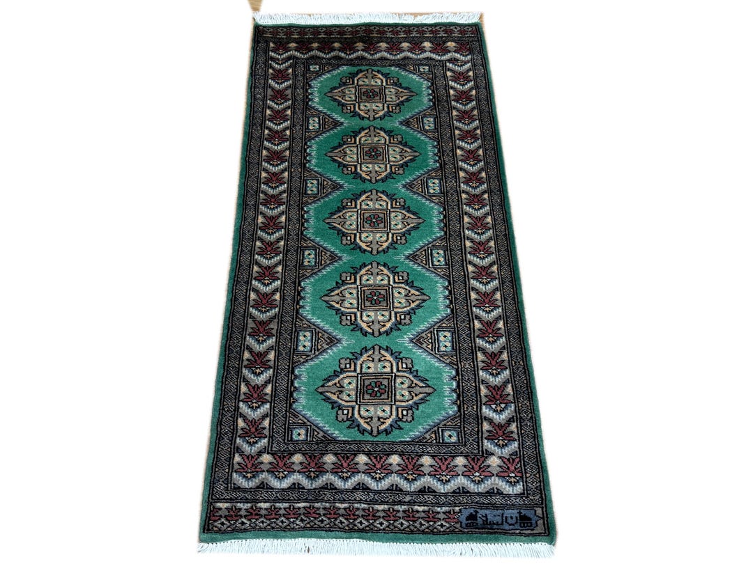 Alfombra Bokhara de color verde azulado 2x5 - Alfombra 0.60x1.50 ...