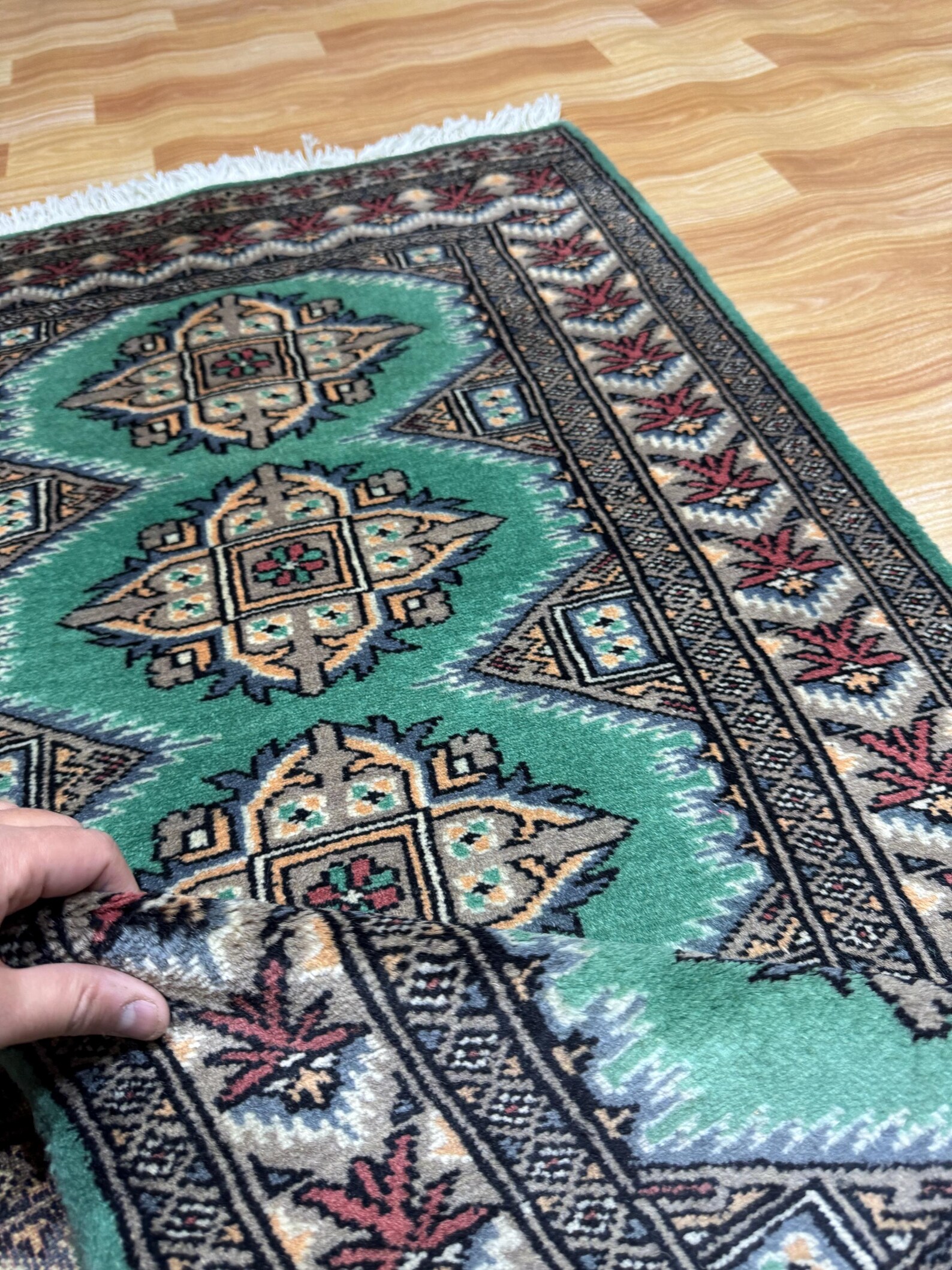 Alfombra Bokhara de color verde azulado 2x5 - Alfombra 0.60x1.50 ...
