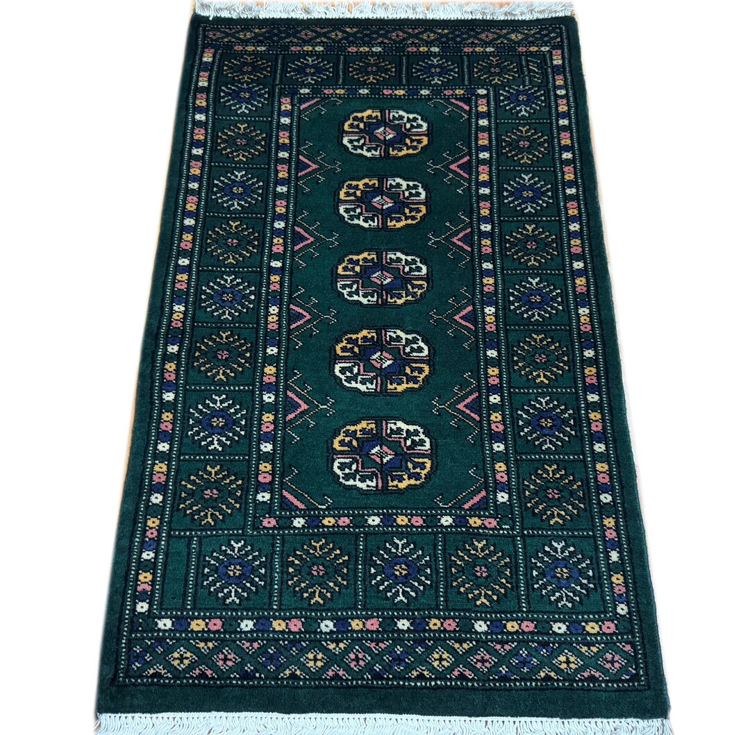 2X3 Sea Green Bokhara Rug - 0.60x.90 Rug - Small Rug - Wool Rug ...