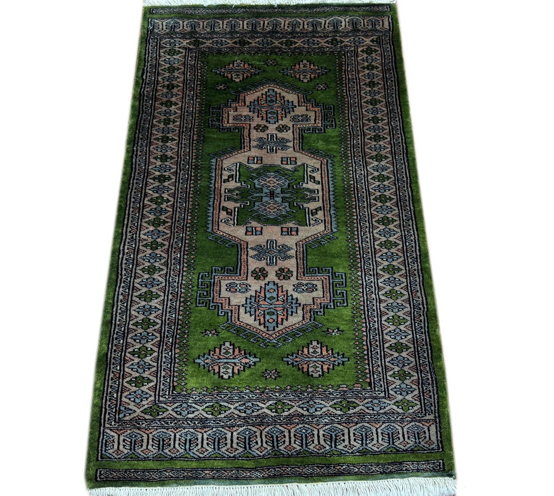 2x4 Green Color Bokhara Rug - 0.60x1.20 Rug - Bedroom Rug - Luxury Rug ...