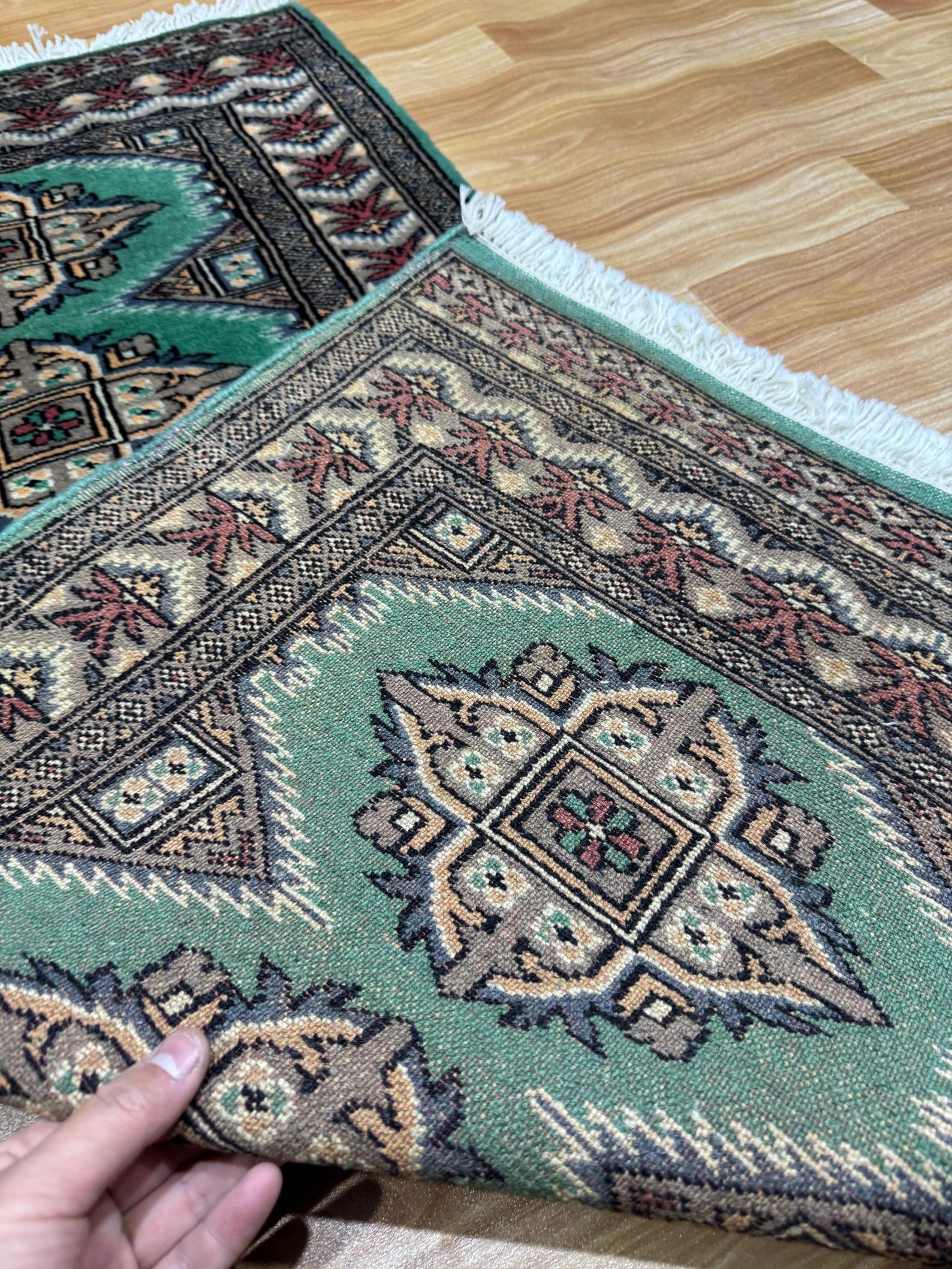 Alfombra Bokhara de color verde azulado 2x5 - Alfombra 0.60x1.50 ...