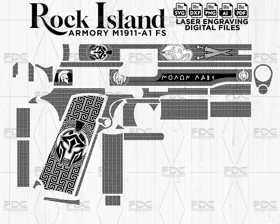 Custom Spartan Theme for Rock Island Aromorym1911 Fs Laser Engraving ...
