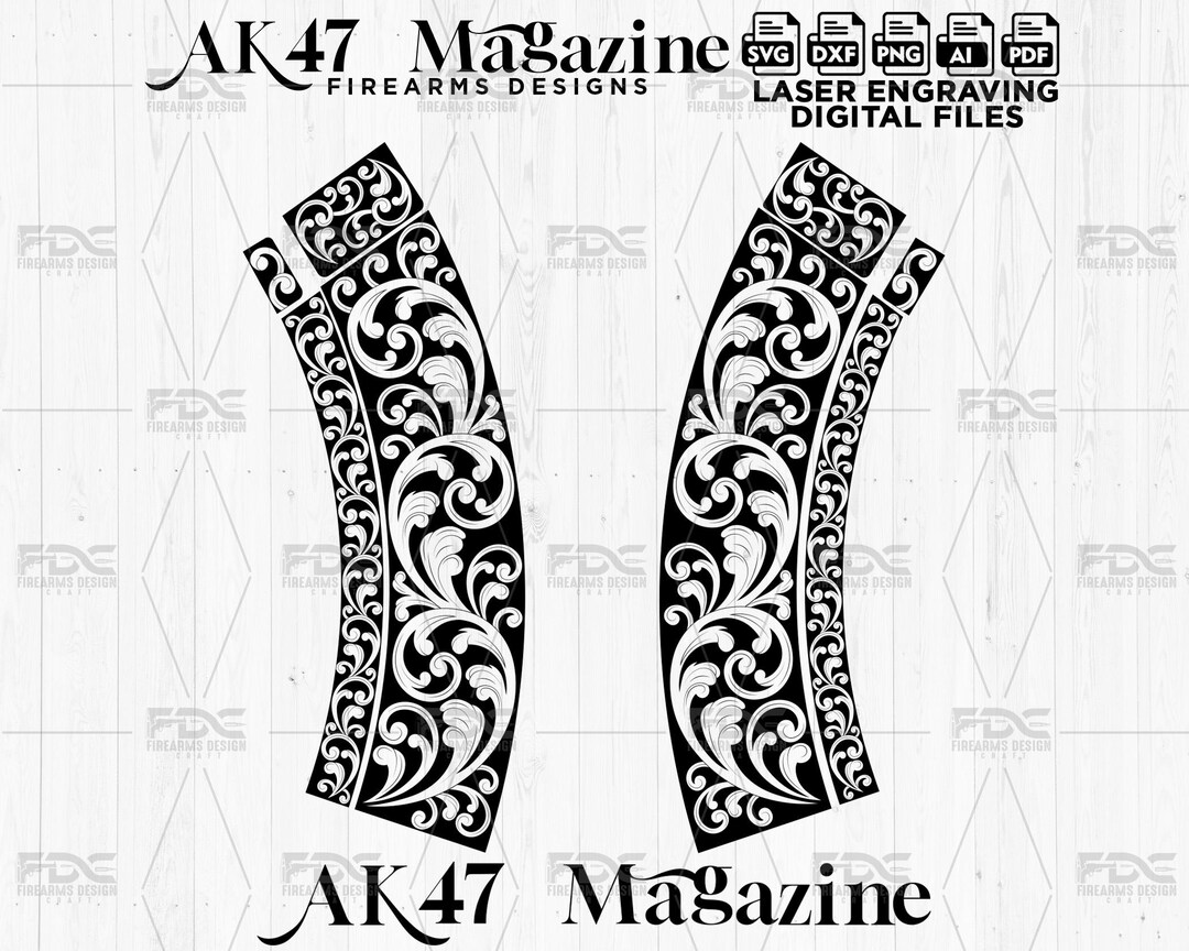 Custom Scroll Theme for AK47 Magazine Laser Engraving Design Files for ...