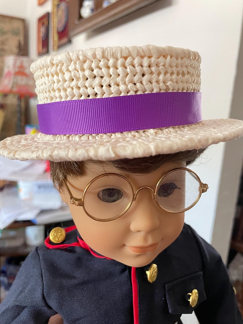 Victorian & Edwardian Style Boater Hat for 18” Vinyl American Dolls - Etsy