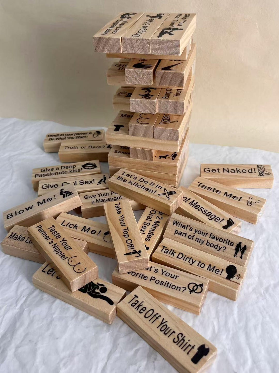 Fun Adult Jenga for Couple, Personalise Valentine's Day Gift, Date Night Idea, Couples Date ...