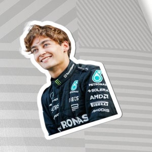 George Russell Sticker, F1 Mercedes Fan Gift, Formula 1 Vinyl Decal for ...
