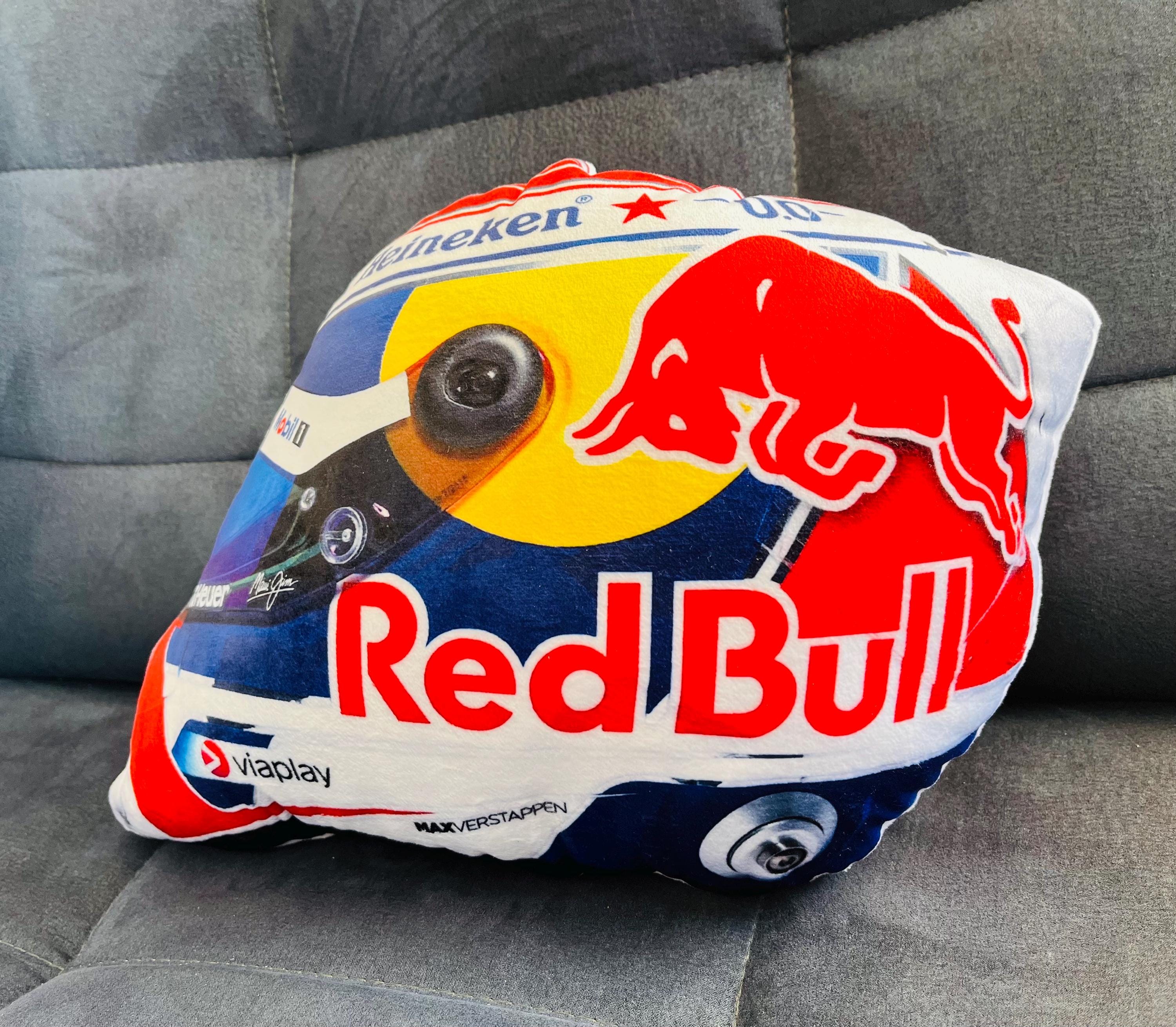 Max Verstappen Red Bull F1 Helmet Pillow, Formula 1 Fan Gift ...