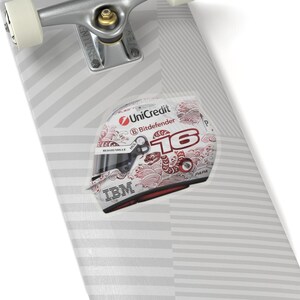 Charles Leclerc Ferrari F1 Helmet Sticker, Formula 1 Fan Gift, Water ...