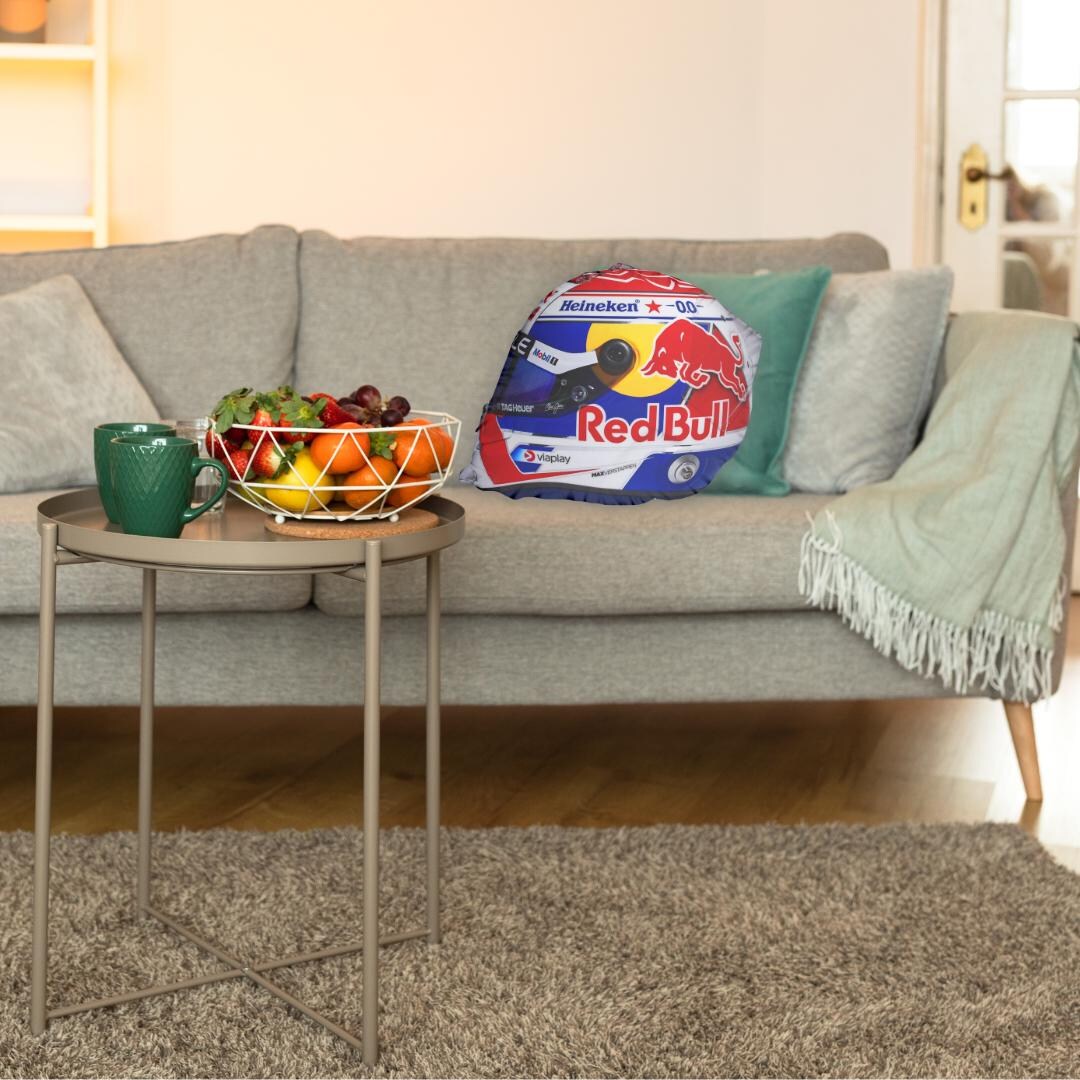 Max Verstappen Red Bull F1 Helmet Pillow, Formula 1 Fan Gift ...