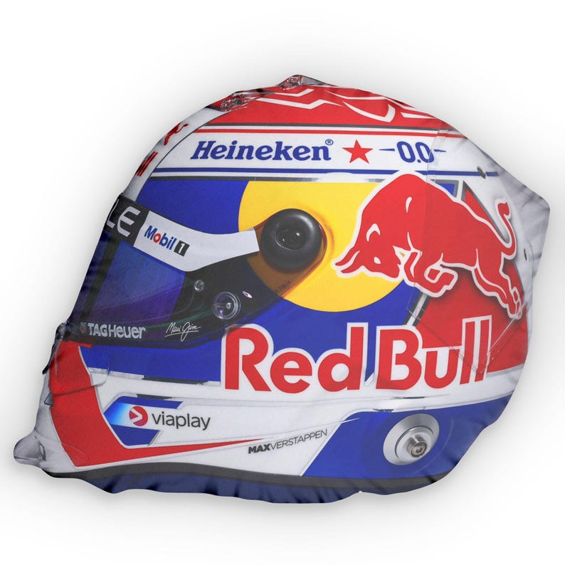 Max Verstappen Red Bull F1 Helmet Pillow, Formula 1 Fan Gift ...
