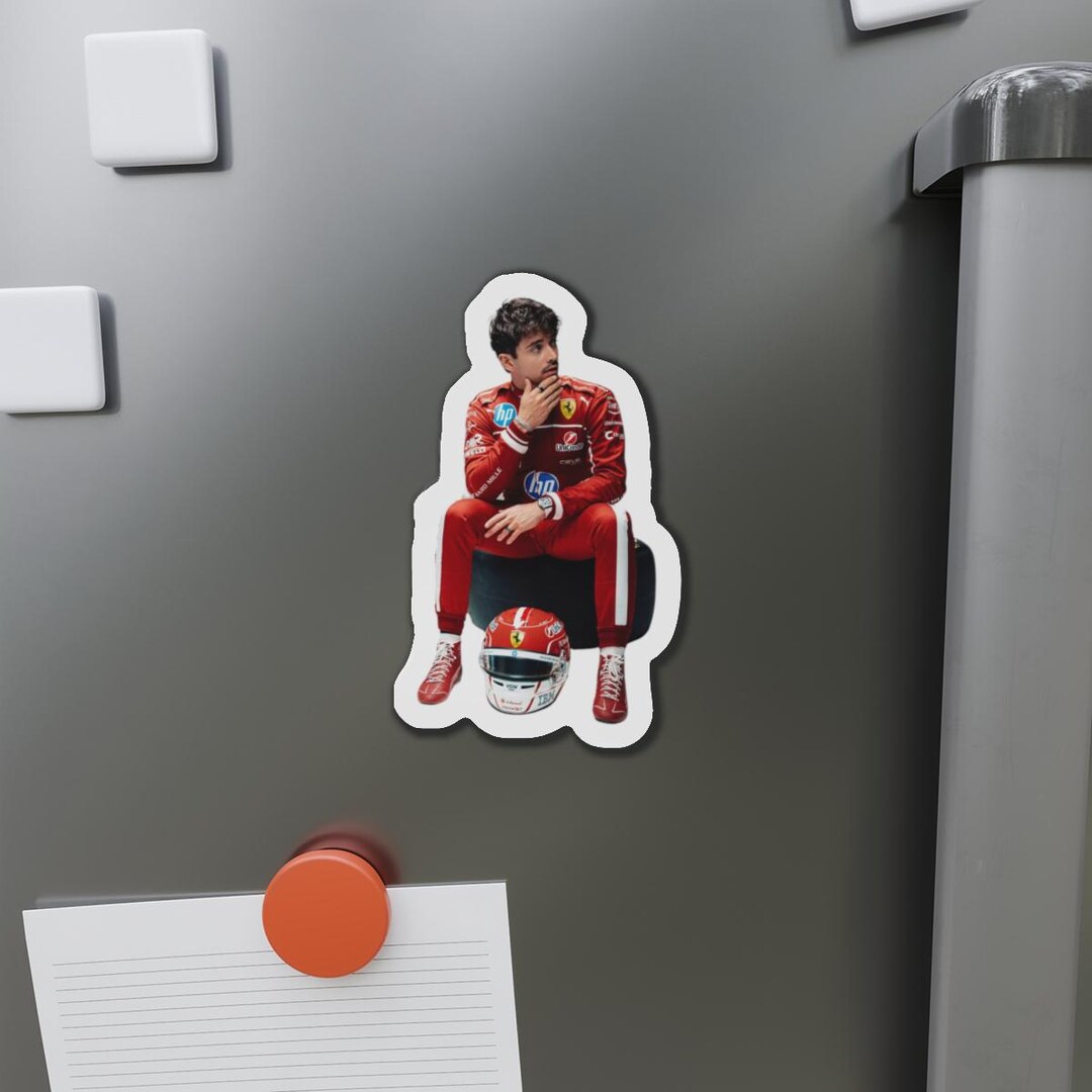 Charles Leclerc Ferrari F1 Magnet, Formula 1 Fan, Vinyl Fridge Magnet ...