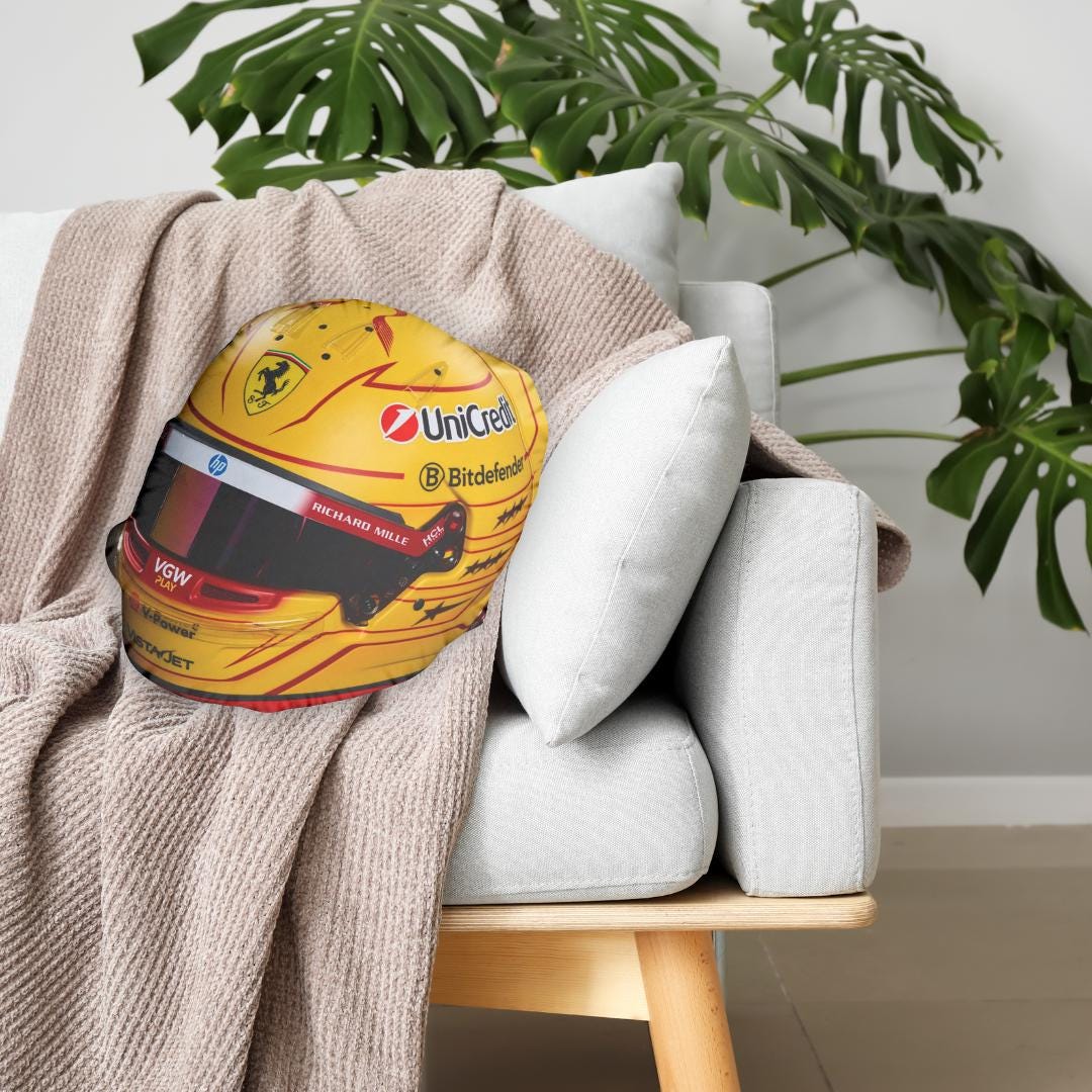 Lewis Hamilton Ferrari F1 Helmet Pillow, Formula 1 Fan Gift Idea ...