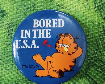 Vintage Garfield Button - Etsy