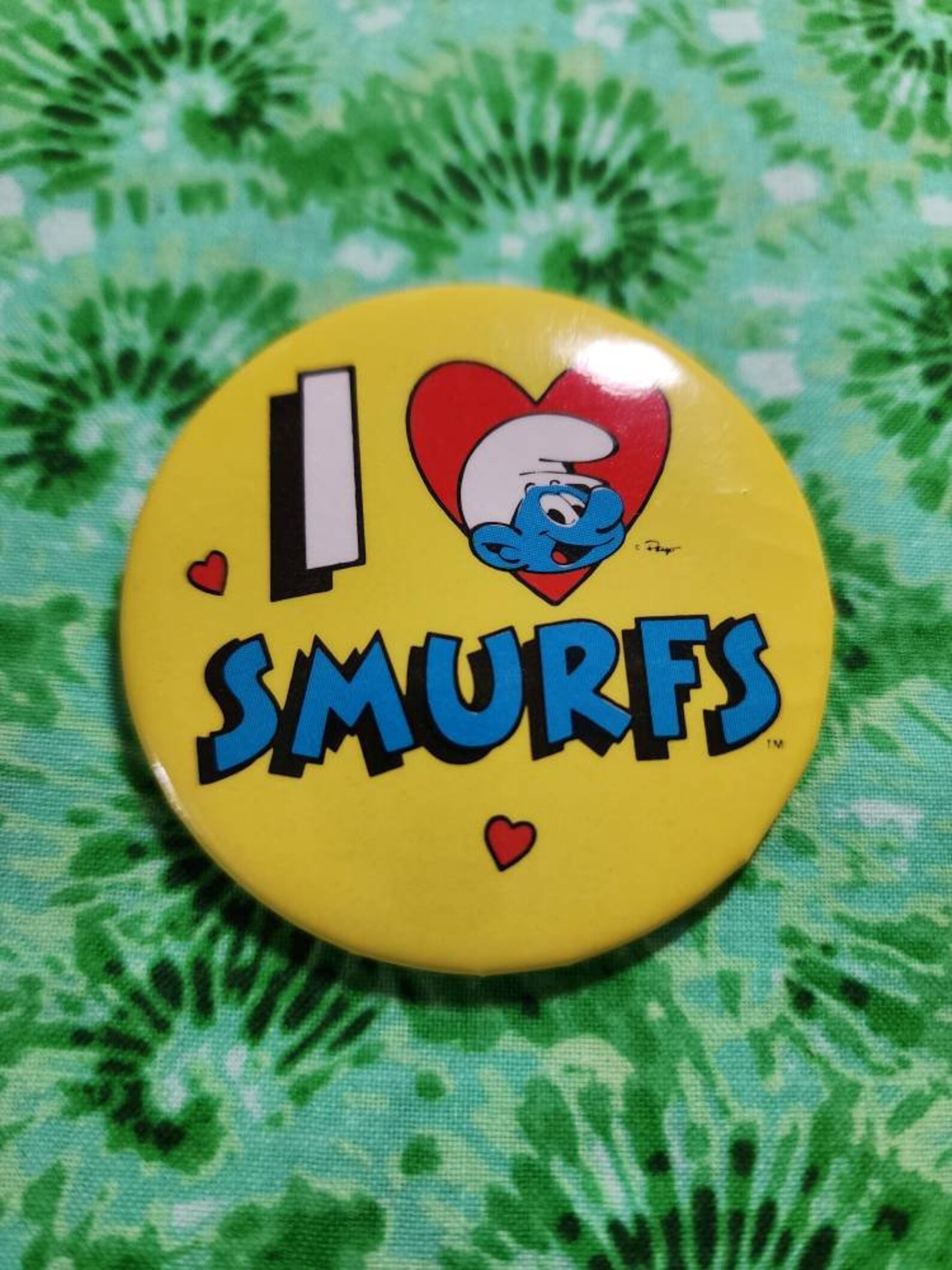 New Vintage Smurf Button - Etsy