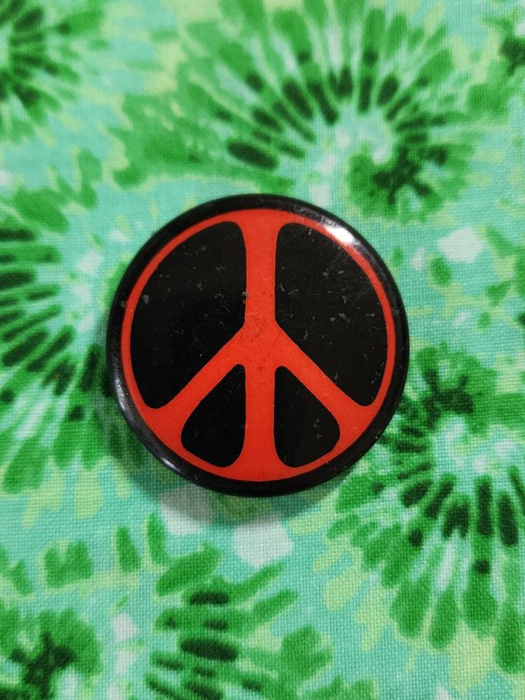 Vintage Peace Sign Button - Etsy