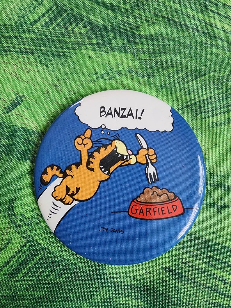 Vintage Garfield Button - Etsy