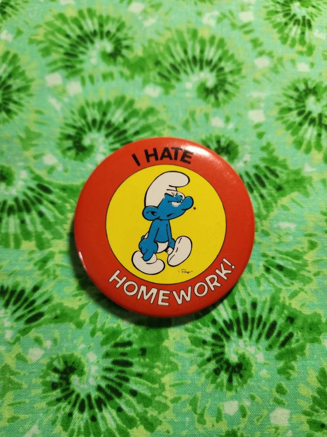New Vintage Smurf Button - Etsy