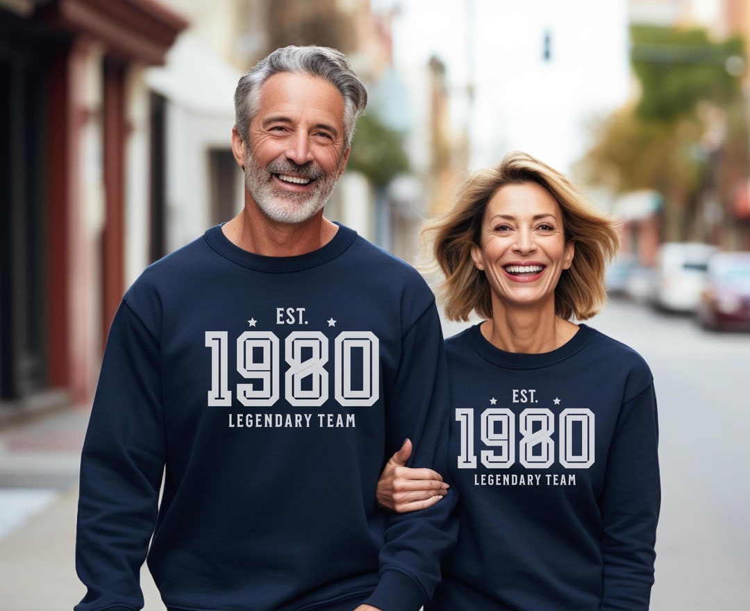 Legendary Team Est 1980 Sweatshirt, Anniversary Gift for Couple ...