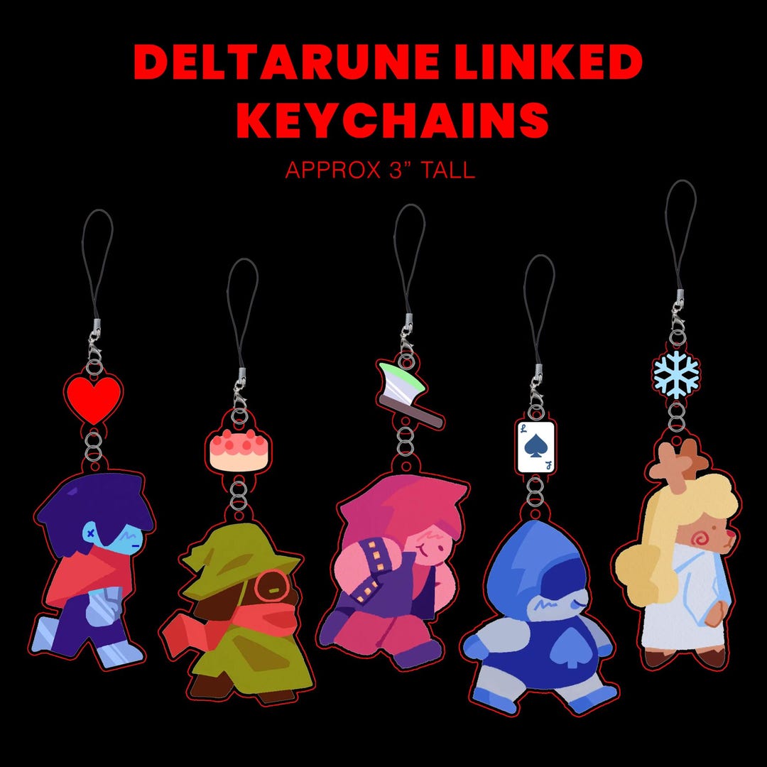 Deltarune Linked Keychains Phone Charms | Susie Kris Ralsei Lancer ...